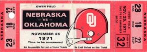 1971 Nebraska-Oklahoma football program cover & ticket - HuskerMax