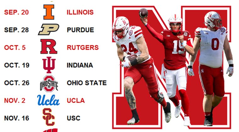 Printable 2024 Nebraska football schedule - August 16, 2024